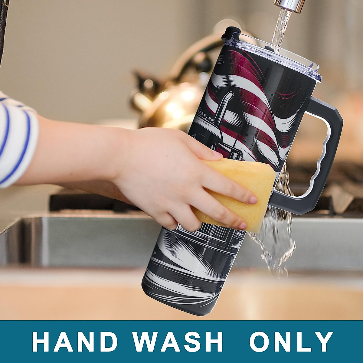 Gome 40oz Trucker Tumbler – American Flag Gifts for Dad, Patriotic Insulated Stainless Steel Cup for Truck Drivers, Father’s Day, Birthday & 4th of July Gift for Uncle