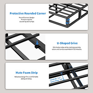 ROIL 10 Inch King Box Spring, Heavy Duty Metal Box Spring Mattress Foundation with Fabric Cover, 3500lbs Max Weight Capacity, Easy Assembly, Noise Free, Non-Slip