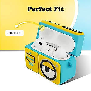 Buewutiry Compatible with Airpods Pro Case - Silicone Yellow Case for Airpod Pro 2nd Generation Case Cover - Funny Case for Airpods Pro 2 Case with Keychain for Men and Women (Yellow)