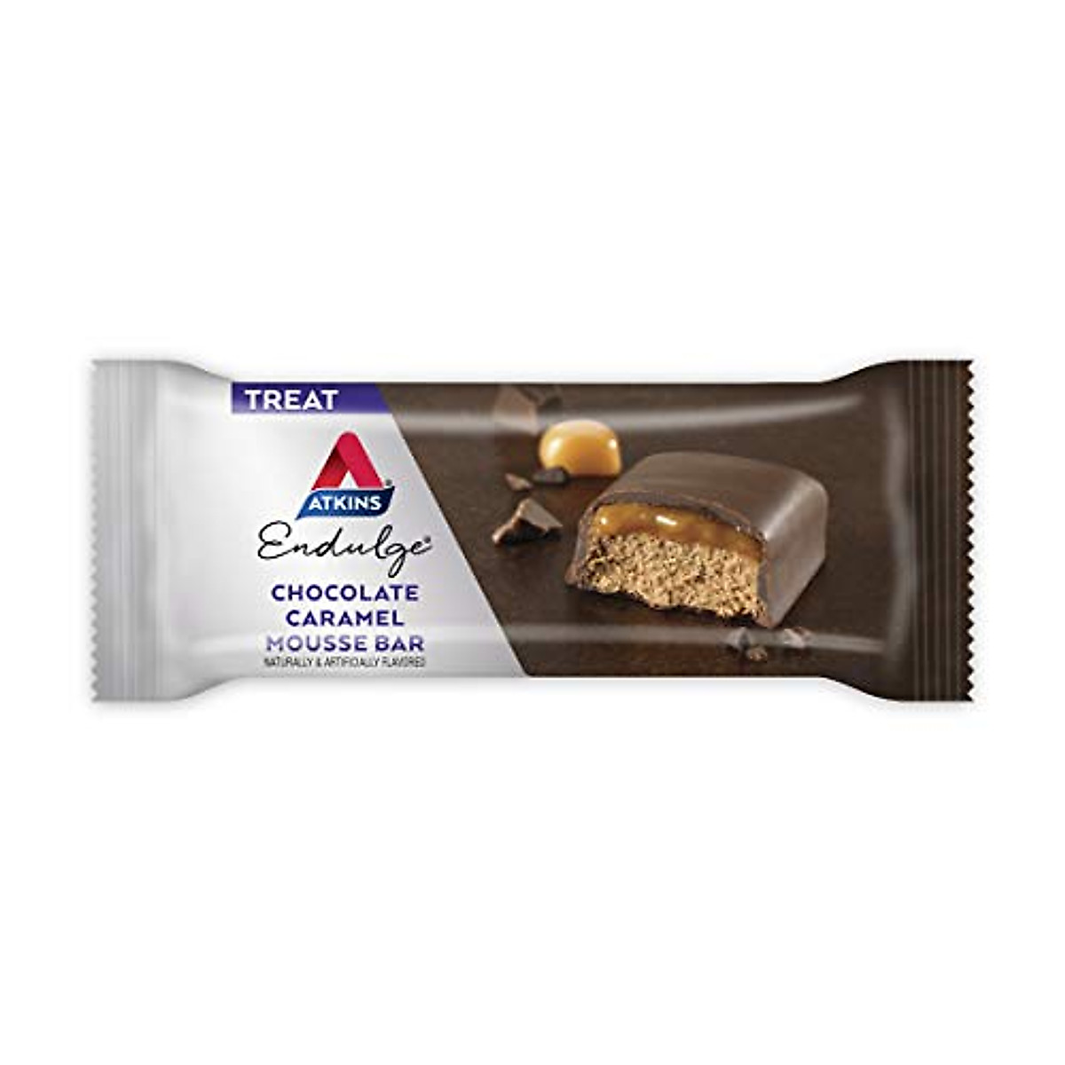 Atkins Endulge Chocolate Caramel Mousse Bar, Dessert Favorite, 1g Sugar, High in Fiber, 5 Count
