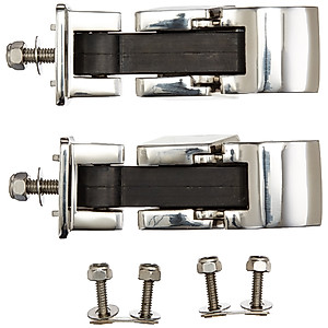 Rampage Rock Runner Hood Catch Kit | Pair, Polished Stainless Steel | 74335 | Fits 2007 - 2018 Jeep Wrangler JK