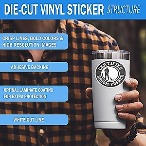 Miraki Broom Pusher Certified Sticker, Funny Hard Hat Sticker, Caution Sticker, Helmet Sticker, Water Assitant Die-Cut Vinyl Dad Decals for Laptop, Phone, Water Bottles, Kindle Sticker