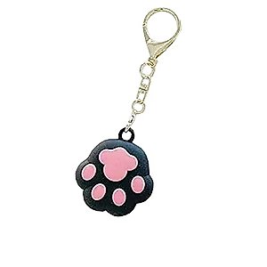 Rertnocnf Portable Cat Paw Case for Air Tag, Cute Cartoon Cat-pad Silicone Anti-Scratch Protective Cover Compatible with Airtags Finder Location Tracker Keychain for Kids Pets Keys (Black)