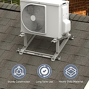 Flamorrow Rooftop Mini Split Mount Bracket, Adjustable Roof Support Bracket for Ductless Mini Split Air Conditioner Condenser & Heat Pump, Holds Up to 300 lbs, 9,000 BTU to 24,000 BTU