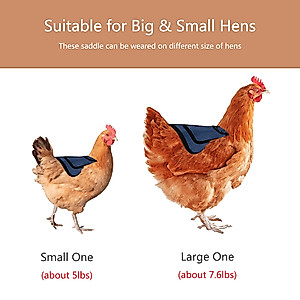 3 Pieces Premium Chicken Saddles with Adjustable Strap, Hen Saddle Sweater Clothes, Birds Protector for Back and Sides, Poultry Accessories for Hens, Suitable for 5-7.6lbs, Red & Blue & Purple