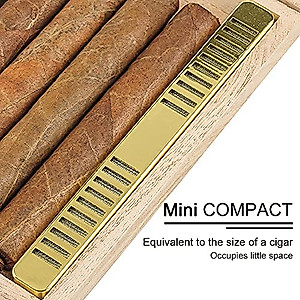 REMIGHTELY BRIGHT Cigar Humidifier - for Tobacco Moisturizing and Increased Humidity, Rectangle and PVA Material, Gold