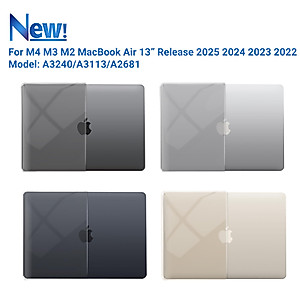 IBENZER Compatible with M2 2023 2022 MacBook Air 13 inch case, Model A2681, Hard Shell Case & Keyboard Cover & Screen Film& Type-C Adapter for New M2 Mac Air 13.6 in, Crystal Clear, AT13-KK-CYCL+2TC