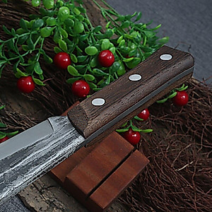 Meat Cleaver Knife, Hand forging Bone Chopping knife Kitchen Chef Butcher Knives with Wood Handle Chinese Knife Cleaver Cutting Outdoors Tools