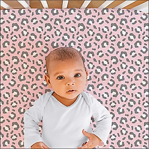 The Peanutshell Fitted Crib Sheet Set for Baby Girls, 2 Pack in Animal Print