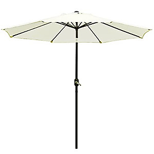 Sunnyglade 9' Patio Umbrella Outdoor Table Umbrella with 8 Sturdy Ribs (Beige)