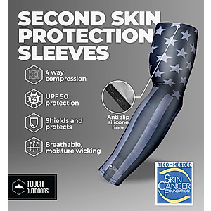 Tough Outdoors Sports Compression Arm Sleeves for Men & Women - Youth, Kids Basketball Shooting Sleeves - Football, Baseball