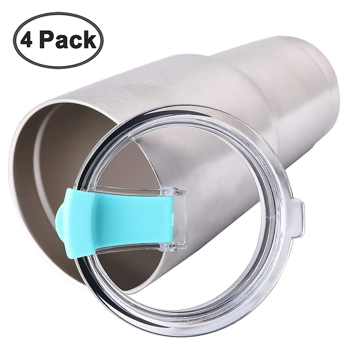 Tumbler Replacement Lids, IHUIXINHE Spill Proof and Splash Resistant Lid for Rambler, Ozark Trail, Rtic, BPA Free & Straw Friendly (30 Oz)