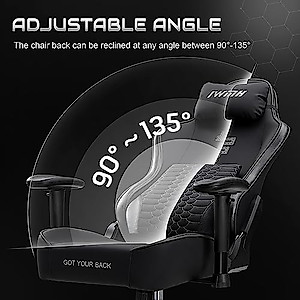 IWMH Office Chair for Adults, Ergonomic Computer Chair with Lumbar Support, High Back Executive Swivel Rolling Desk Chair, Height Adjustable (Black 1)