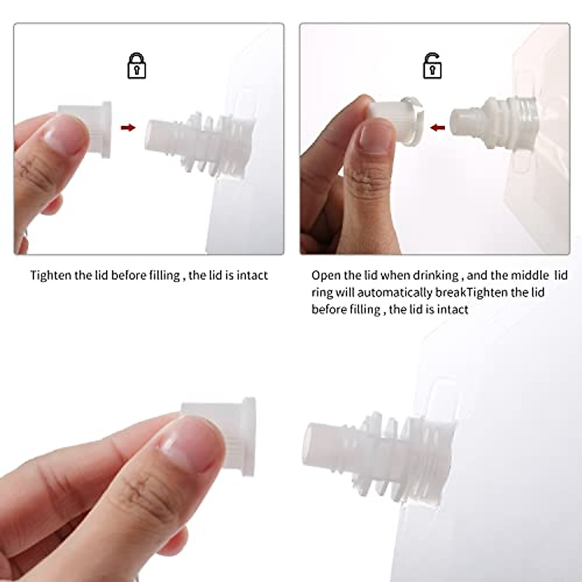 OHMAXHO Alcohol Pouches for Liquor,Reusable Drink Pouches for Adults Alcohol Drinking Flasks,Concealable Plastic Liquor Bags with Funnel,Plastic Travel Flasks (8OZ4 + 16OZ4)