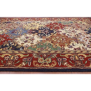 Allen Home Wool Area Rug | Alive Bakhtiyar Beige Area Carpets Suitable for Home Office, Living Room, Bedroom, Dining Room | Handcrafted | Traditional Wool Rugs | 100% Wool | 5'X8' |