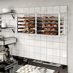 AmGood Wall Mounted Sheet/Bun Pan Rack - 40" x 13" x 18". Fits 10 Half Size Pans. NSF
