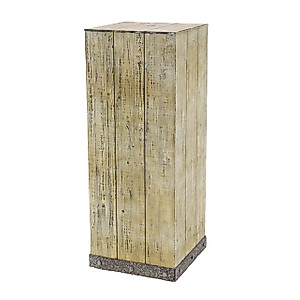 Deco 79 Rustic Wood Square Pedestal Table, Set of 3 39", 30", 22"H, Brown