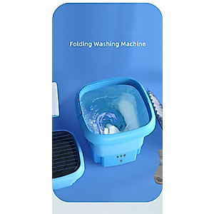 Portable Washing Machine - Foldable Mini Small Portable Washer Washing Machine with Drain Basket for Apartment,Travel, Underwear, Personal, Baby