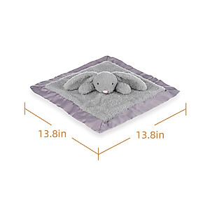 Apricot Lamb Stuffed Animals Gray Bunny Rabbit Security Blanket Infant Snuggler Plush Baby Lovey(Gray Bunny, 13 Inches)