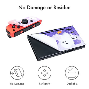 BelugaDesign Rose Switch Skin | Pastel Sticker Wrap Vinyl Decal | Flower Valentine Cute Compatible with Nintendo Switch (Switch OLED, Black)