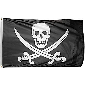 Time Roaming 3x5 Ft Pirate Jack Rackham Polyester Flag with Brass Grommets