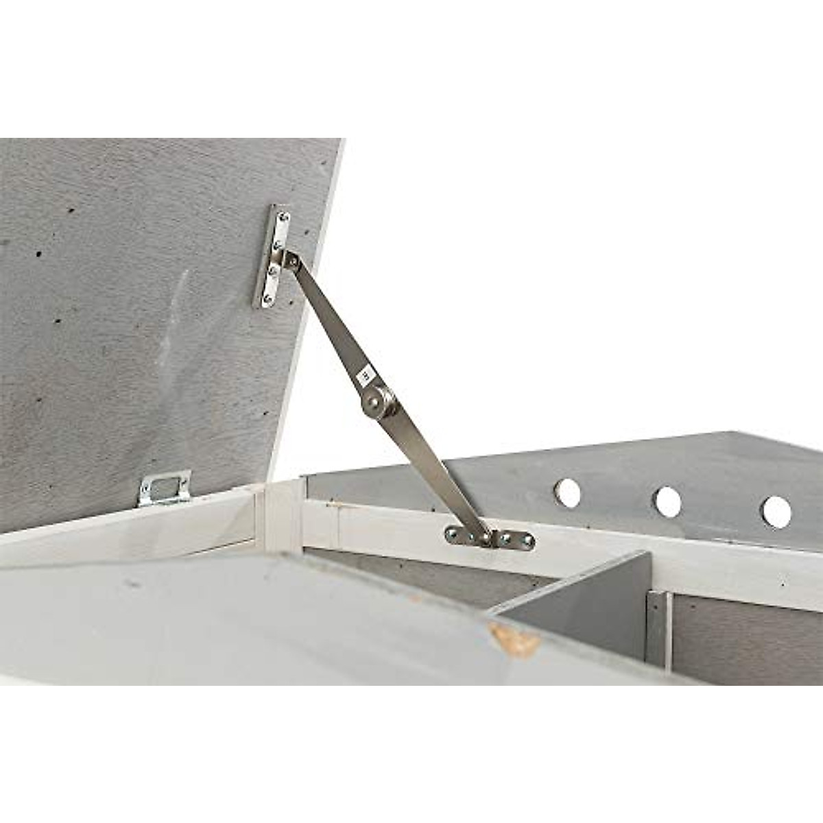 TRIXIE Natura Insulated Rabbit Hutch with Large Run, Hinged Peaked Roof, 2-Story with Ramp, for Rabbits or Guinea Pigs, Gray/White