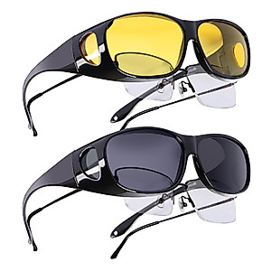 Luxtude Fit Over Glasses Sunglasses for Men & Women,Polarized Wrap Around Sunglasses,Mens Sunglasses Polarized UV Protection for Driving Fishing Cycling and Rumning 100% uv, Day & Night