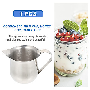 2 Pcs Stainless Steel Milk Cup Milk Pitcher Milk Container Sauce Holder Coffee Frothing Cup Milk Jug Kitchen Supply Practical Sauce Cup Multipurpose Cup Milk Holder Sauce Jug