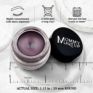 Mommy Makeup Waterproof Stay Put Gel Eyeliner Pot with Semi Permanent Micropigments - Long Lasting, Highly Pigmented Eye Liner, 0.14 oz (Blue Angel)