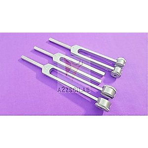 Set of 3 pcs Aluminum Sensory Tuning Forks C 128 256 512 (A2ZSCILAB Brand)