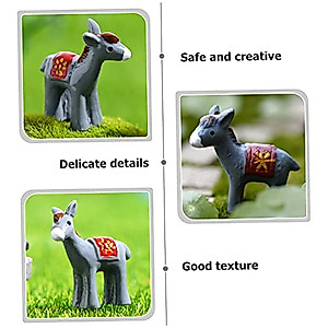 YARNOW 50 Pcs Micro Landscape Little Donkey Miniature Animals Figurines Mini Fairy Figurines Fairy Gardens Ornaments Figure Statue Animals Toys Micro Donkey Ornaments Resin Cute Flowerpot