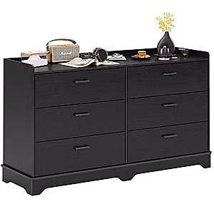 Hasuit 6 Drawer Double Dresser, Modern Storage Tower Dressers & Chests of Drawers, Large Clothing Organizer for Bedroom