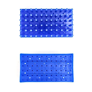 QWORK Test Tube Rack, Plastic Spike Drying Rack Holds, 2 Pack, 66-Position, for 12-16 mm Tubes, Blue