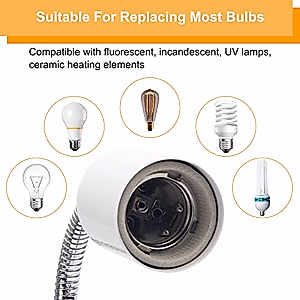 Catcan 50W Reptile Heat Lamps, UVA UVB Reptile Light with 2 Heat Bulbs, 360°Rotatable Clips Adjustable Switch Heat Lamp for Turtle Lizard Snake Aquarium Amphibian Yellow Light