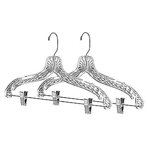 Whitmor Crystal Suit Hangers with Clips S/2