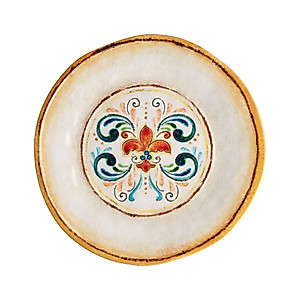 UPware 12-Piece Melamine Dinnerware Set, Includes Dinner Plates, Salad Plates, Bowls, Service for 4. (Tuscany)