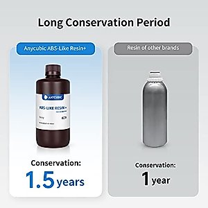 Anycubic Upgraded ABS-Like 3D Printer Resin, Hardness and Toughness 405nm UV-Curing 8K Resin, High Precision and Easy to Post-Process Standard Photopolymer Resin for LCD DLP 3D Printing (Grey, 1kg)