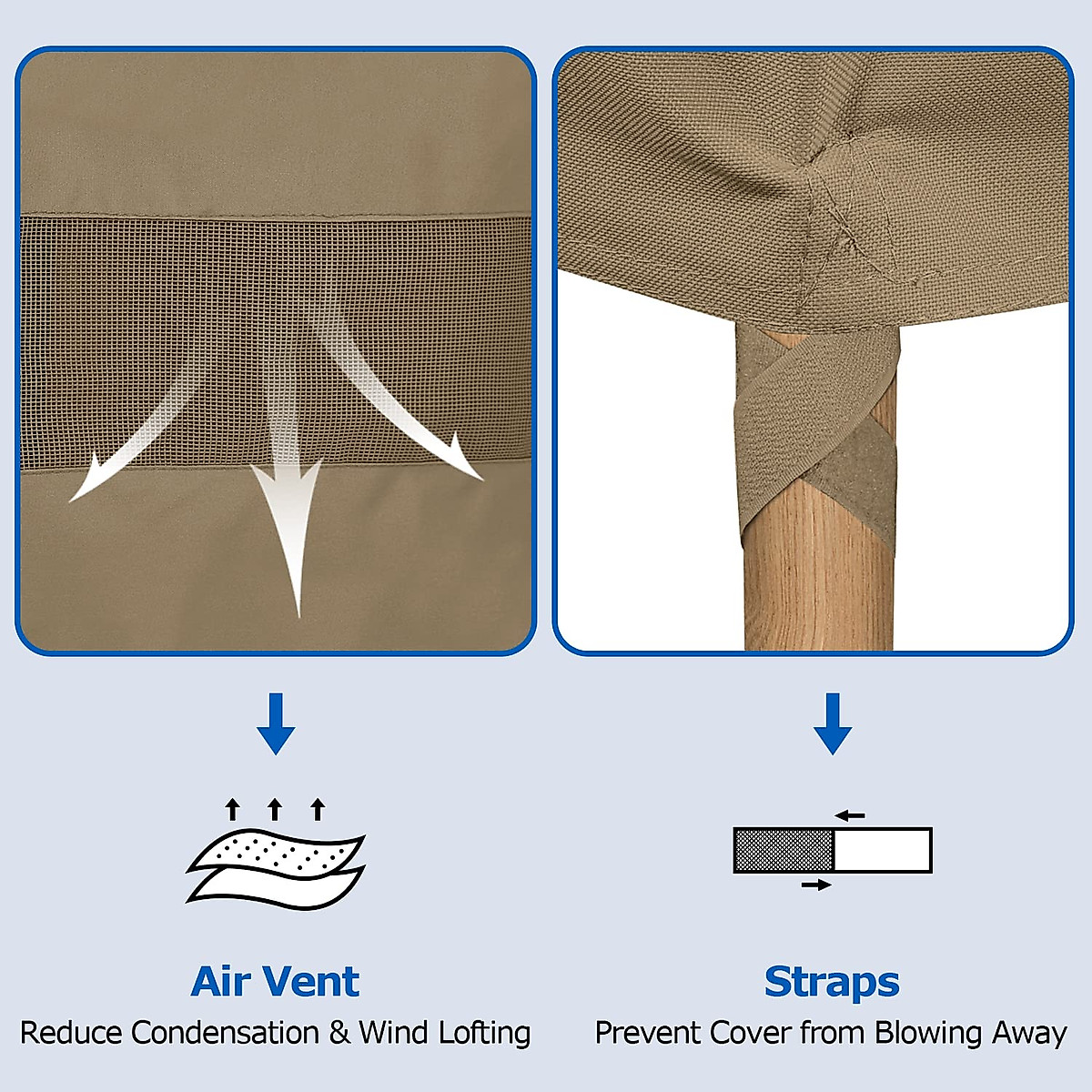 SunPatio Outdoor Couch Cover 80 Inch, Heavy Duty Waterproof 3-Seater Patio Sofa Cover with Seam Taped, Fade & Wind & Rip Resistant Patio Bench Cover for Outdoor Furniture, 80" L x 36" W x 30" H, Taupe