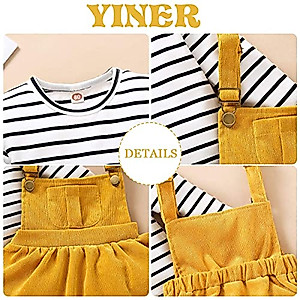Toddler Baby Girl Clothes Overall Outfits Infant Long Sleeve Stripe Top Braces Skirt for Girls Fall Winter Girl's Clothes Set