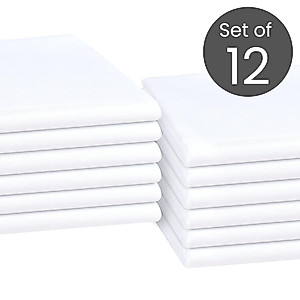 Linen Hub Cloth Dinner Napkins 17x17 - Perfect Everyday Use Cloth Napkins - Soft Absorbent Washable Cotton Napkins - Ideal for Farmhouse Wedding Party Christmas Easter - 100% Cotton Napkins White