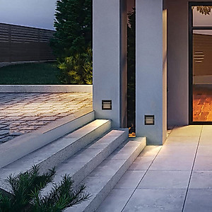 ZONK Step Lights Outdoor Indoor 120V, Waterproof LED Wall Mount Stair Lights, Plastic Landscape Staircase Deck Lighting, 4000K, Black Finish