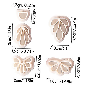 4 Pcs Flowers Shape Polymer Clay Cutters,Floral Petal Polymer Clay Earrings Polymer Clay Molds Clay Cutter Mix Flower Floral Clay Earring Cutters for DIY Polymer Clay Jewelry Clay Earring Making Kit