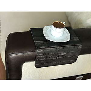 Sofa Armrest Tray, Non-Slip Drink Holder Coaster Portable Side Table, Drinking Table, Space-Saving Couch Arm Table, Sofa Armrest Tray Natural Wood Beverage Cup Holder Tray