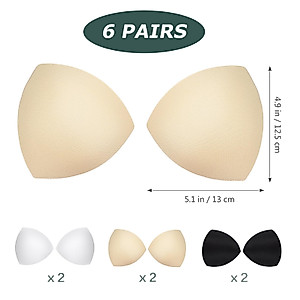 Gatuida 6 Pairs Womens Swim Tops Bra Cups Inserts Dress Leggings for Women Breathable Bra Pads Bra Padding Insert Womens Bras Underwire Bikini Bra Pads Inserts Breast Enlarger Sports Miss