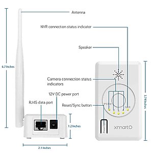 XMARTO RPT20 WiFi Security Camera Repeater/Range Extender - Works for XMARTO Plug-in WiFi Cameras and NVR with ver. 3.0+