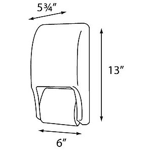 Palmer Fixture RD0028-01 Two-Roll Standard Tissue Dispenser, Dark Translucent