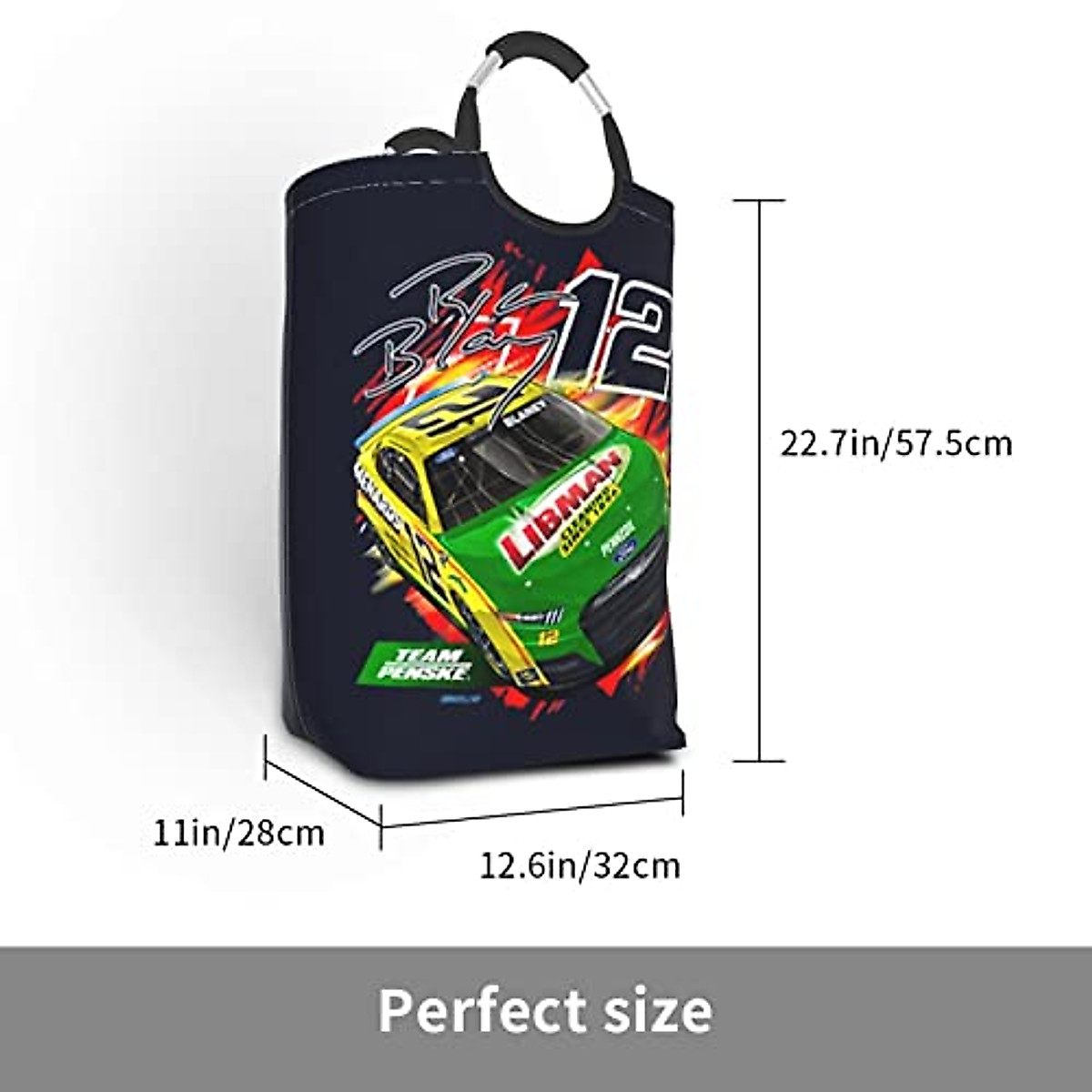 Ryan Blaney 12 Large Laundry Basket Laundry Hamper Bag Washing Bin Clothes Bag Collapsible Tall with Handles Waterproof Bathroom College Essentials Storage for College Dorm, Family