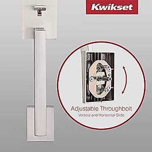 Kwikset Vancouver Front Door Lock Handle and Deadbolt Set, Entry Handleset Exterior with Interior Reversible Lever, Satin Nickel, Pick Resistant SmartKey Rekey Deadbolt Security