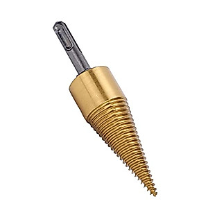 Drill Screw Cone Wood，Firewood Split Drill Bit Round Shank High Speed Steel Wood Cone Punch Accessories 32mm