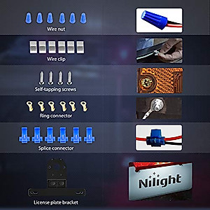 Nilight 2PCS Square LED Trailer Light Kit Low Profile Submersible IP68 LED Stop Turn Tail Side Marker License Light for 12V Utility Trailer Boat Camper RV Trucks Marine Snowmobile,2 Years Warranty